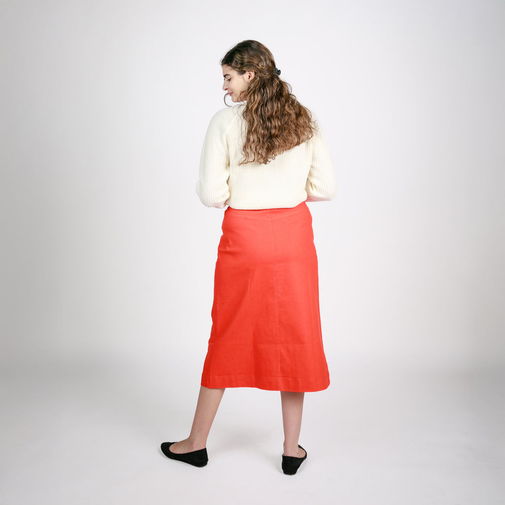 nC Signature Persimmon Denim Skirt – newCreation Apparel